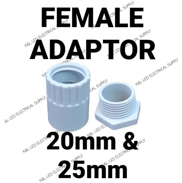 PVC CONDUIT FITTING FEMALE ADAPTOR FOR NUT BOX 20MM & 25MM | Shopee ...
