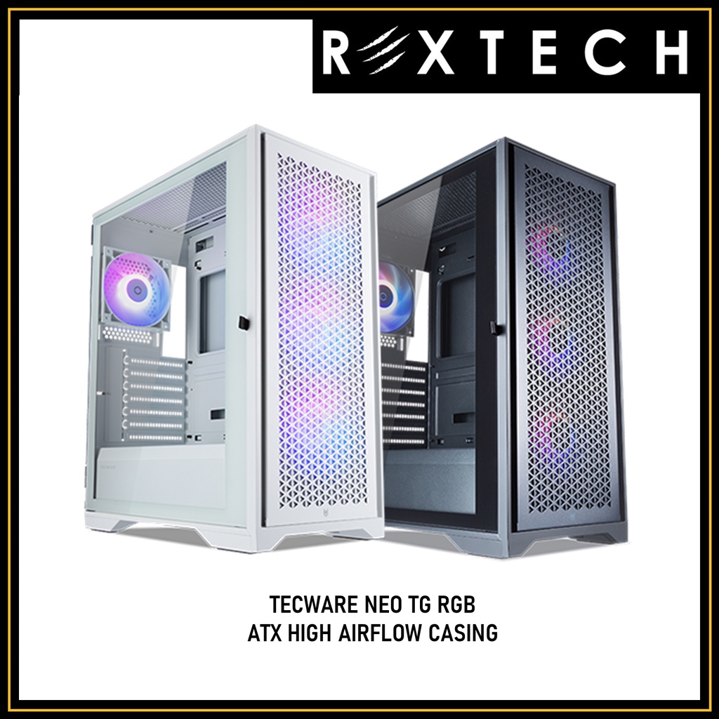 REXTECH TECWARE NEO TG ARGB ATX CASING ( BLACK / WHITE ) | Shopee Malaysia