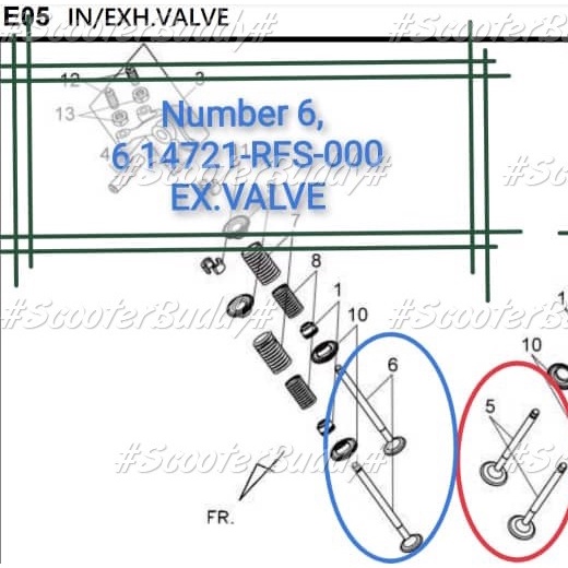ORIGINAL SYM T2 / Symphony 250i EXHAUST VALVE (14721-RFS-000) / INLET ...
