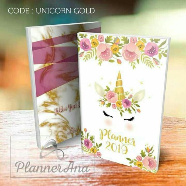 PLANNER 2019 & Calendar ( UNICORN GOLD ) | Shopee Malaysia