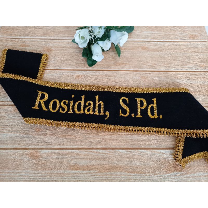 Graduation Sash, Velvet Graduation Shawl, Lace list With Velvet ...