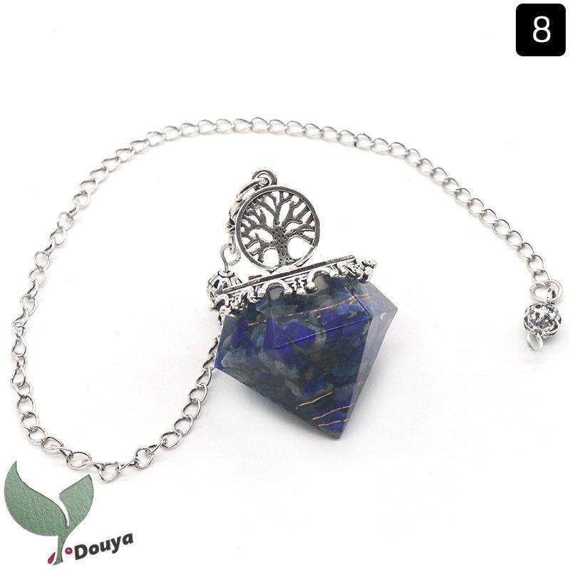 7 Chakra Pendulum Crystal Dowsing Pendulum, Tree of Life 6 Faceted ...