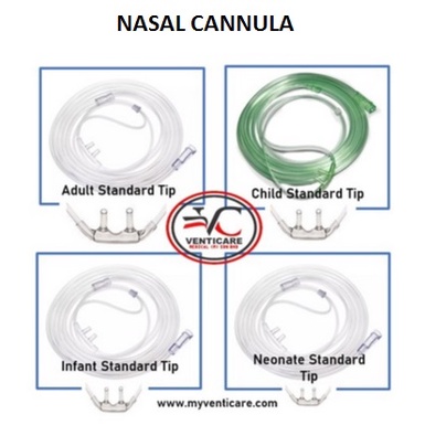 (50PCS) NASAL CANNULA NASAL PRONG WITH 7 FEET TUBING ADULT PAED CHILD ...