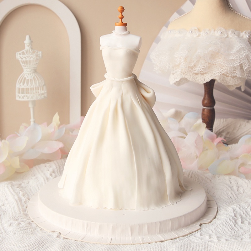 Cake Decoration Wedding Dress Model Cake Toppers Stand Topper ...
