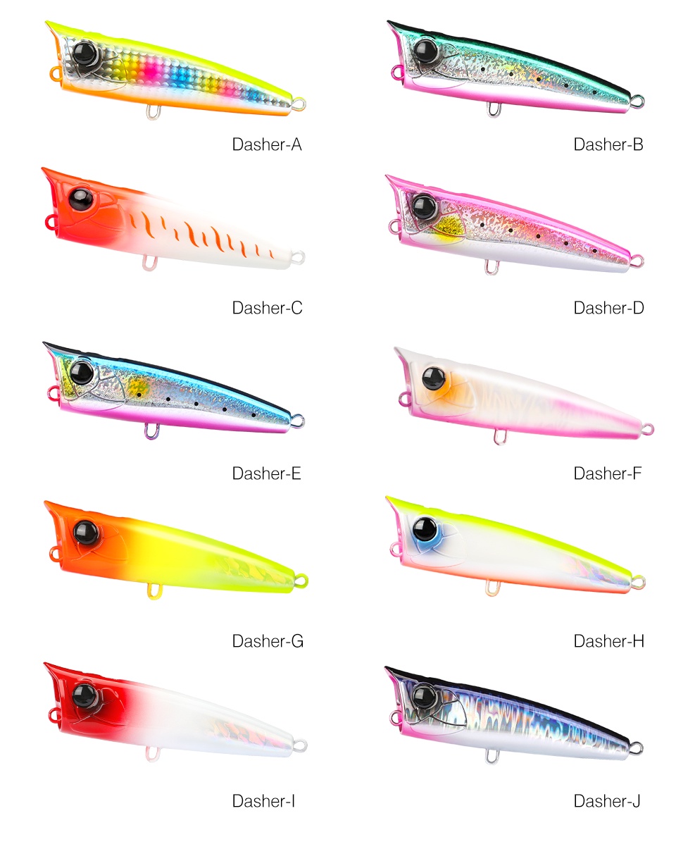 TSURINOYA 90F Topwater Popper Fishing Lure 90mm 23g DASHER Floating ...
