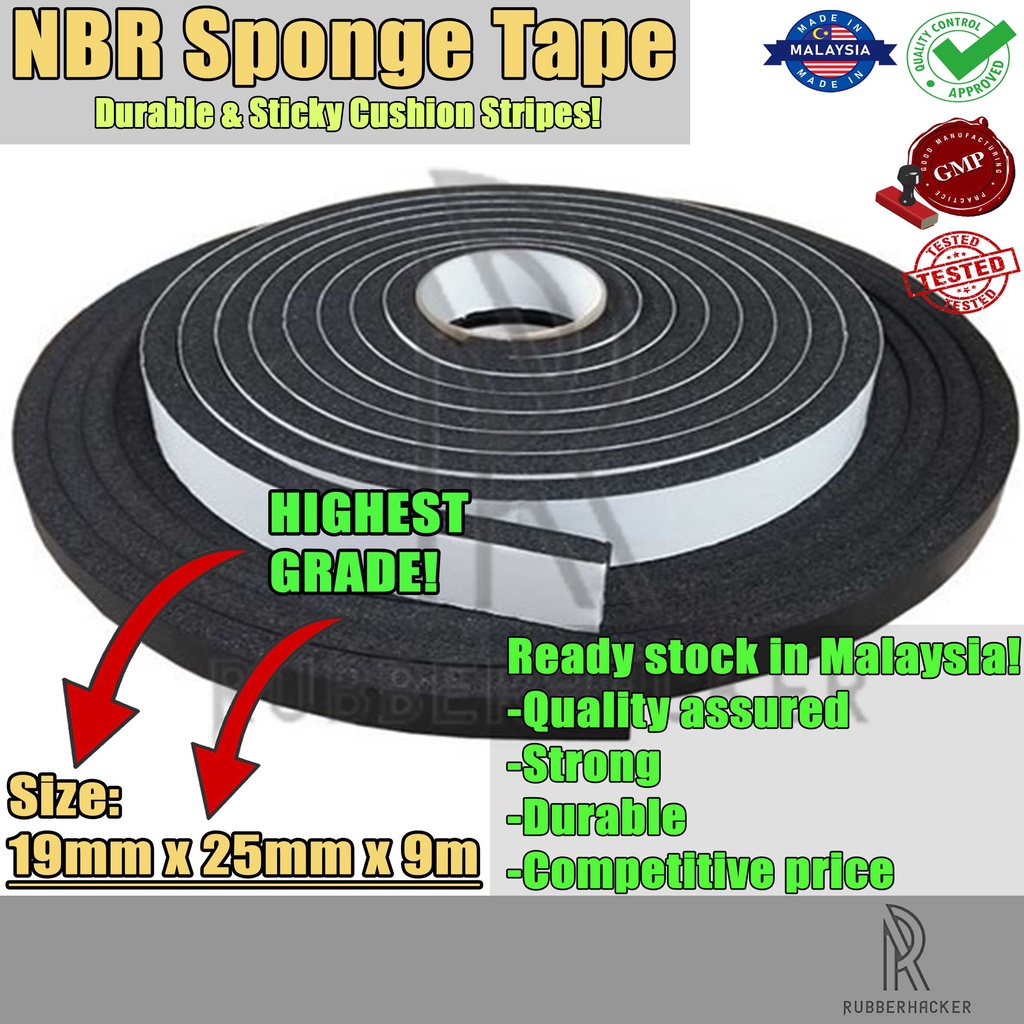 NBR Sponge Tape Adhesive Waterproof Stripping Foam Sponge Rubber Strip ...