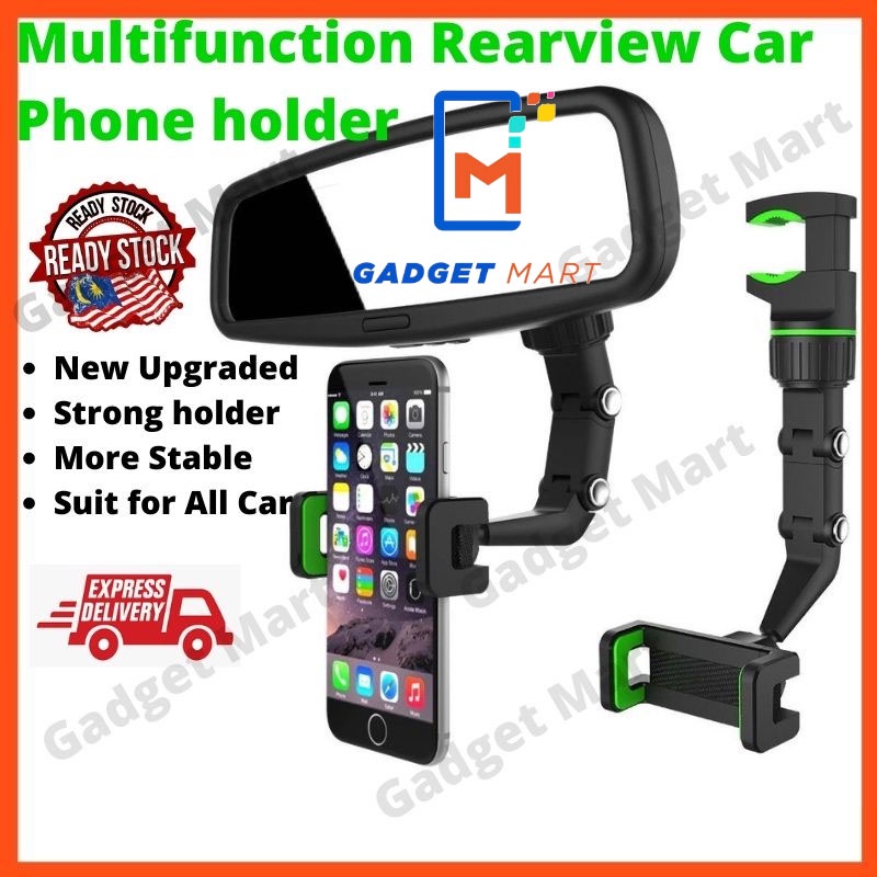 Pemegang Telefon Car Phone Holder Rearview Mirror mount stand Driving ...
