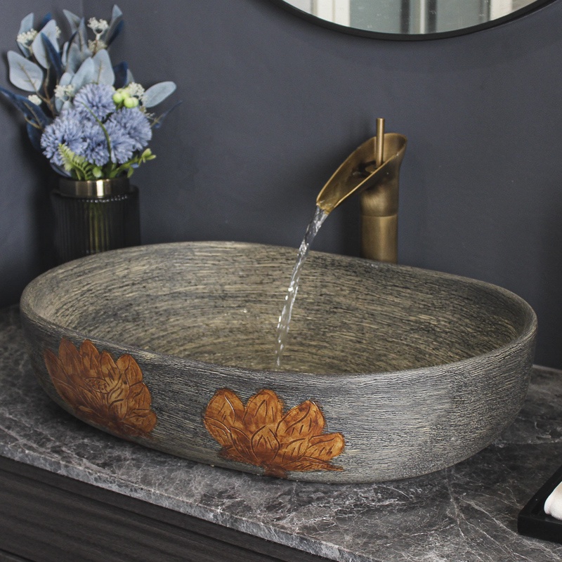 Ceramic Table Basin Retro Wash Basin Single Basin Bathroom Home ...