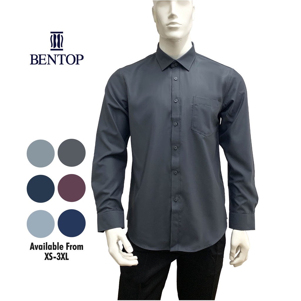 BENTOP Shirt Long Sleeve Slim Fit | Shopee Malaysia