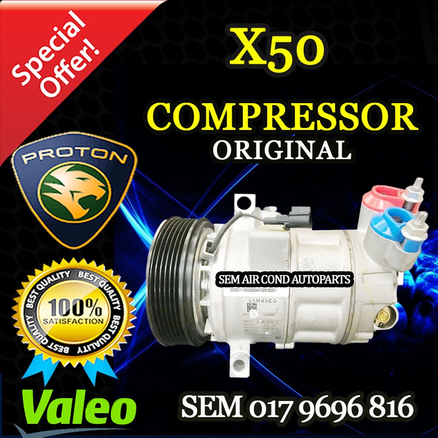 PROTON X50 ORIGINAL VALEO 6PK COMPRESSOR/ KOMPRESOR (CAR AIRCOND SYSTEM ...
