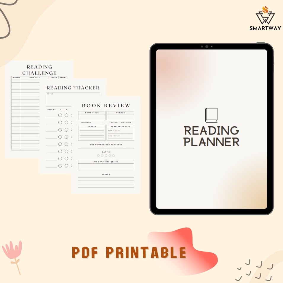 Digital Reading Planner | Book Review Reading Log Reading Tracker ...