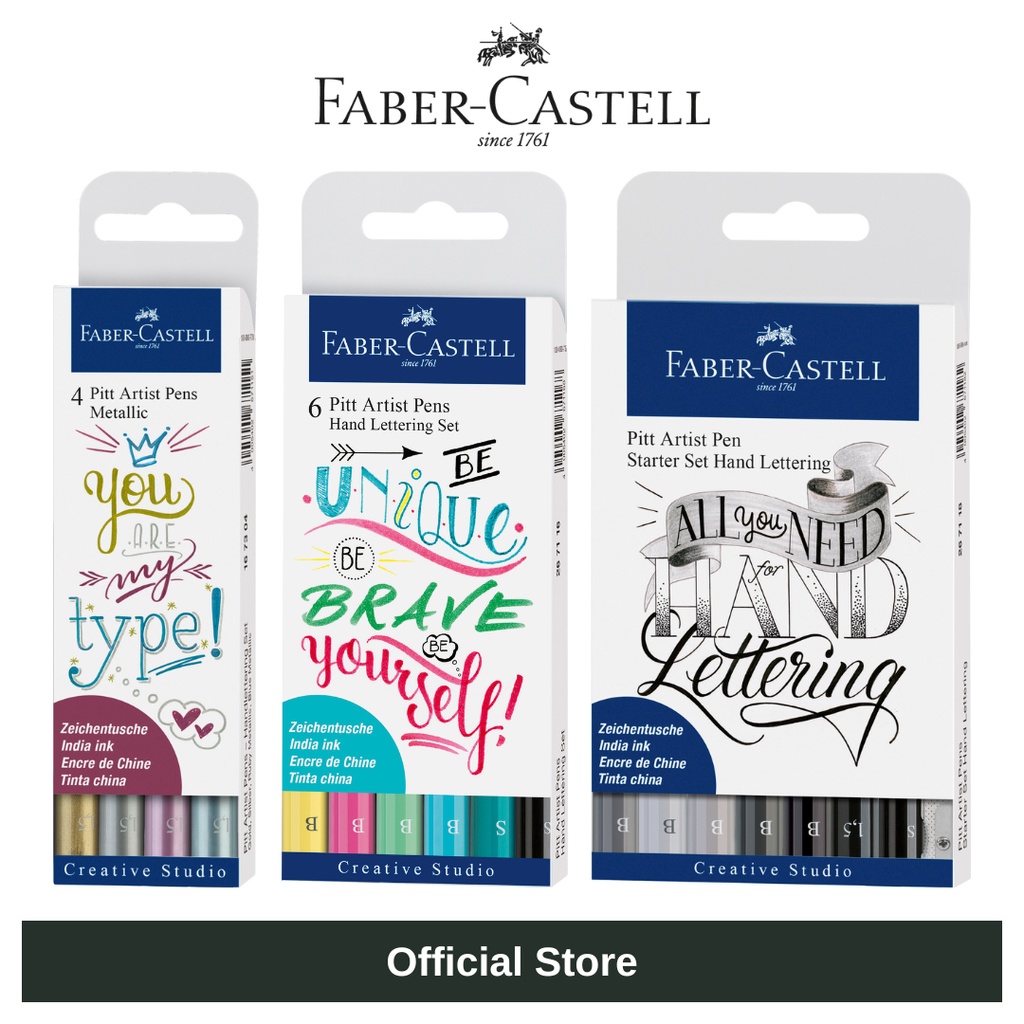 [Faber-Castell] Pitt Artist Pen Hand Lettering Sets | Shopee Malaysia
