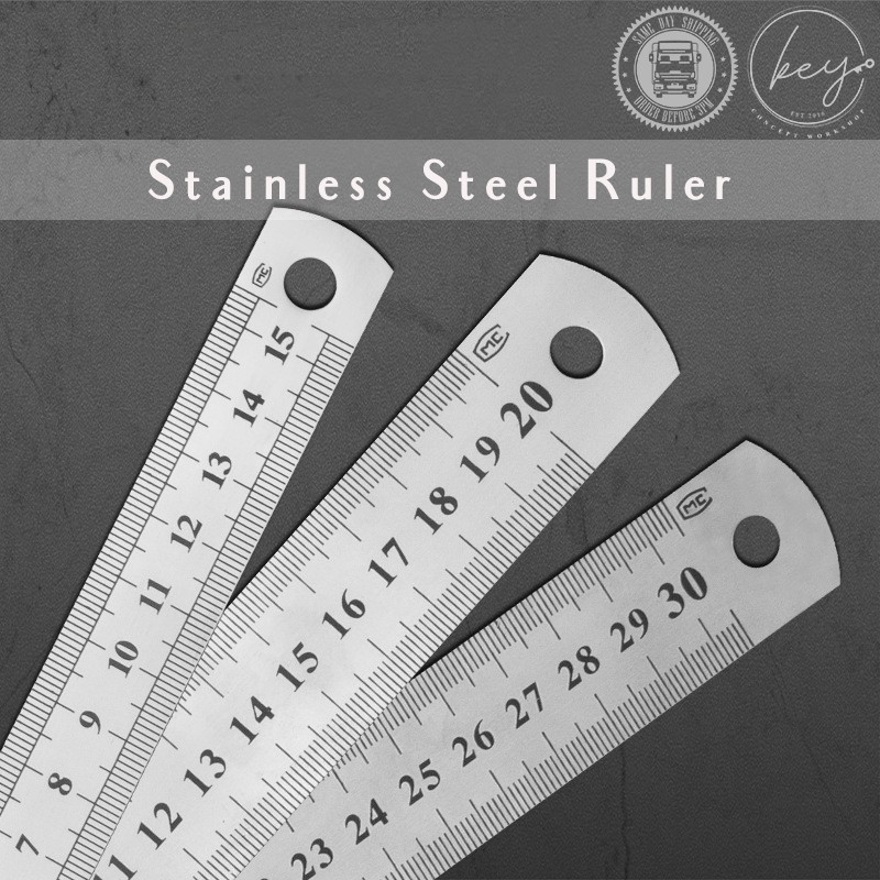 Stainless Steel Ruler Double Sided Ruler Measuring tools Metal Ruler ...