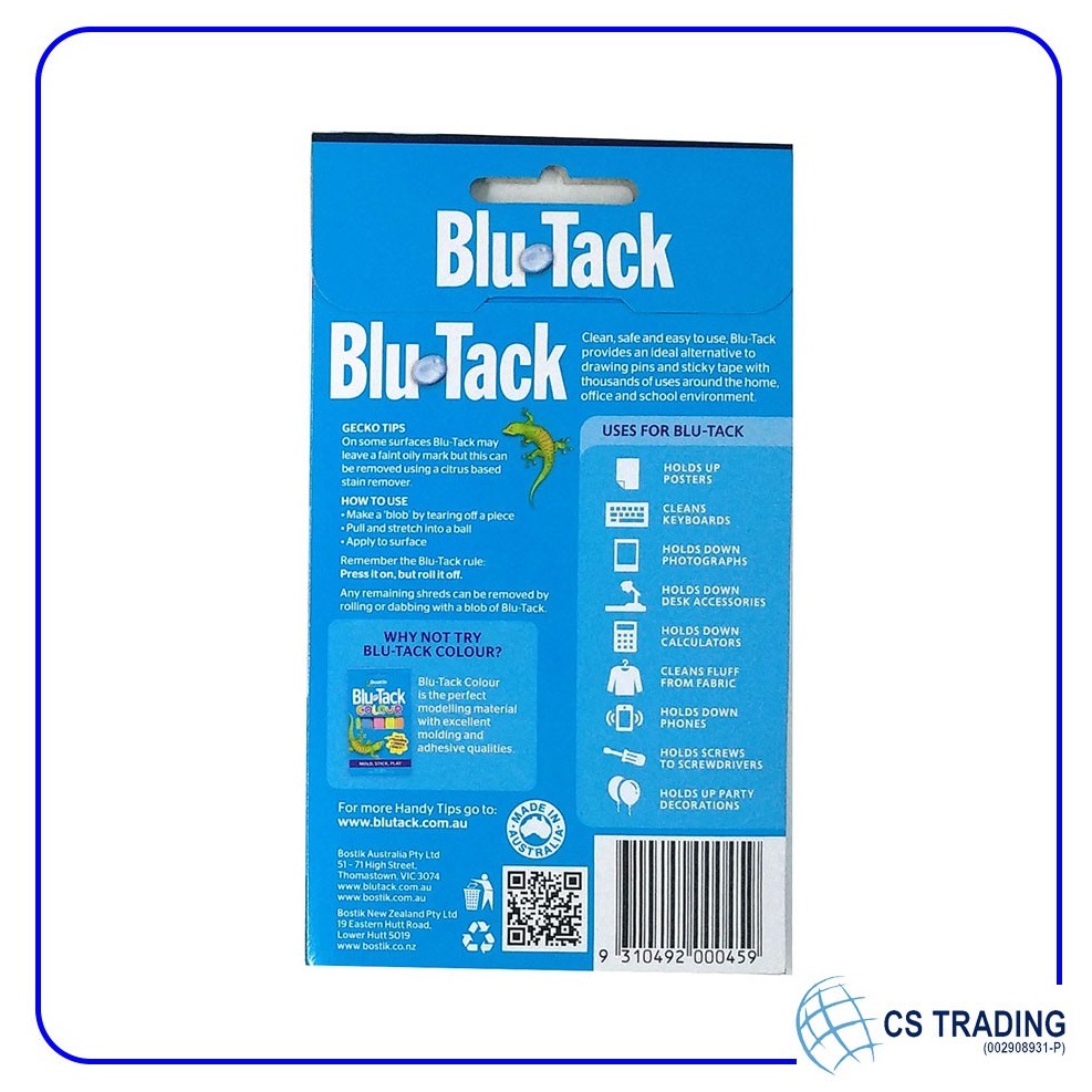 BOSTIK BLU-TACK / BLU TACK / BLUE TACK / TACK IT Multipurpose Adhesive ...