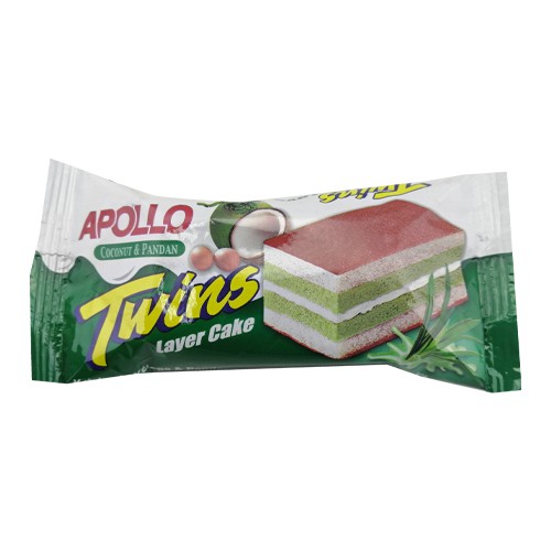 APOLLO LAYER CAKE TWINS COCONUT & PANDAN 18G | Shopee Malaysia