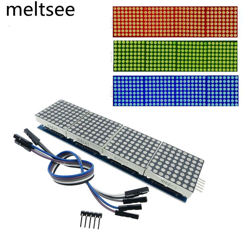 MAX7219 Dot Matrix Module Microcontroller 4 In One Display with 5P Line | Shopee Malaysia