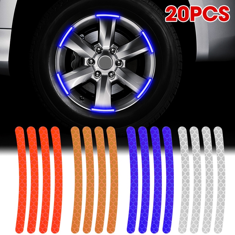 Car Wheel Hub Reflective Stickers Set / Tire Rim Luminous Reflective ...