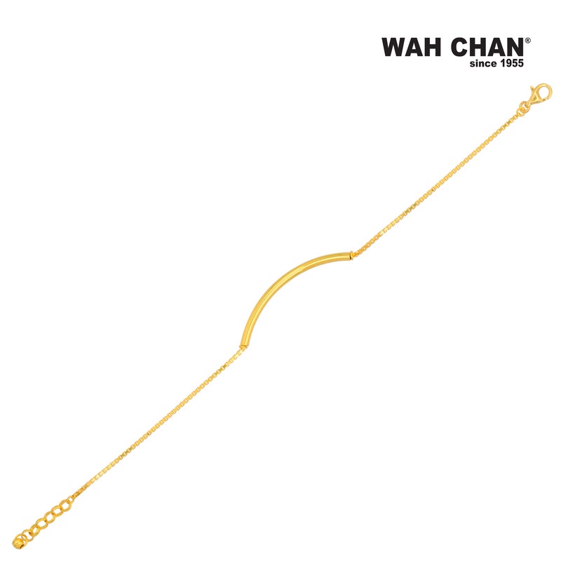 WAH CHAN 916 Gold Bracelet - Curve OSB1024 | Shopee Malaysia