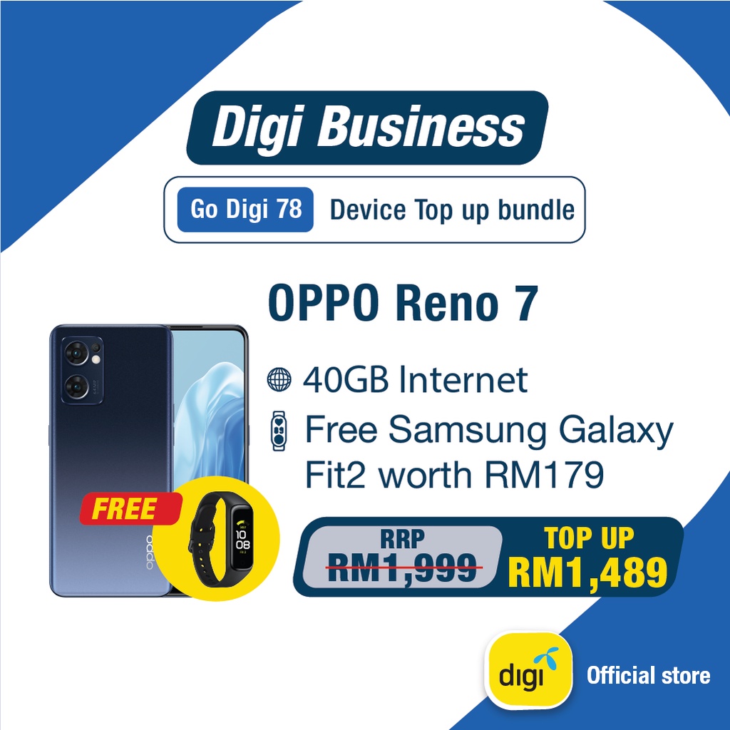 Go Digi 78 Postpaid Top Up OPPO Reno 7 Phone Bundle 40GB Data | Shopee Malaysia