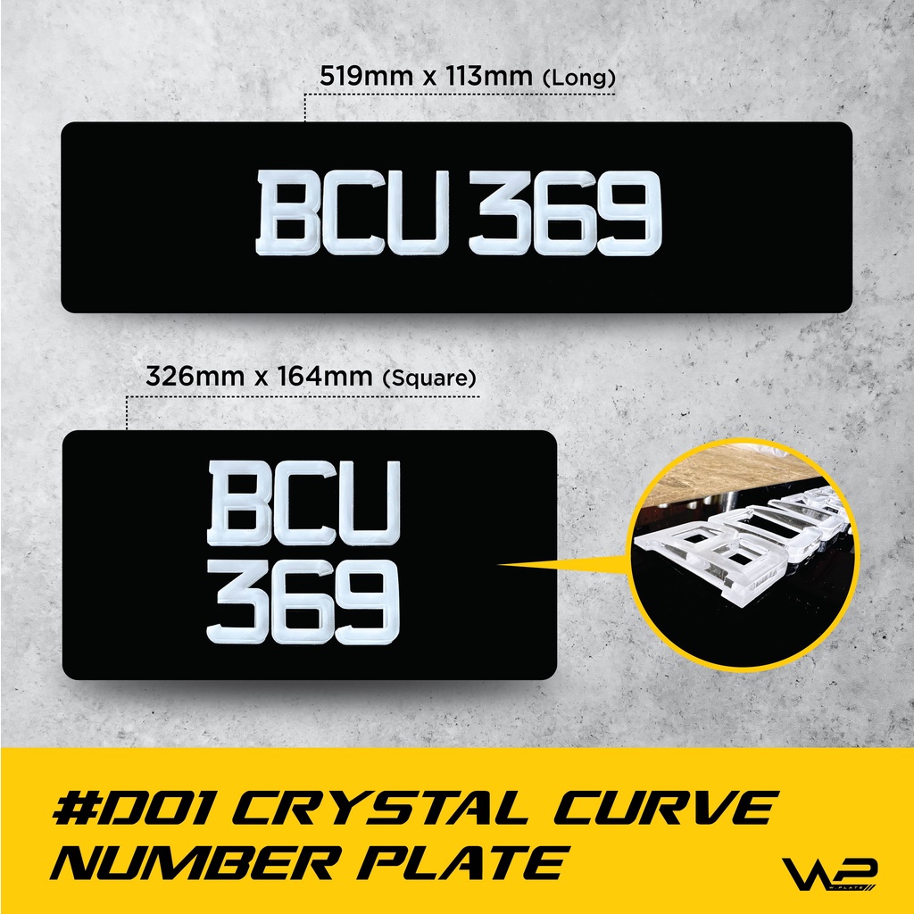 #D01_CLK14 CURVE CRYSTAL NUMBER PLATE / ACRYLIC FONTS / CURVE CYSTAL ...