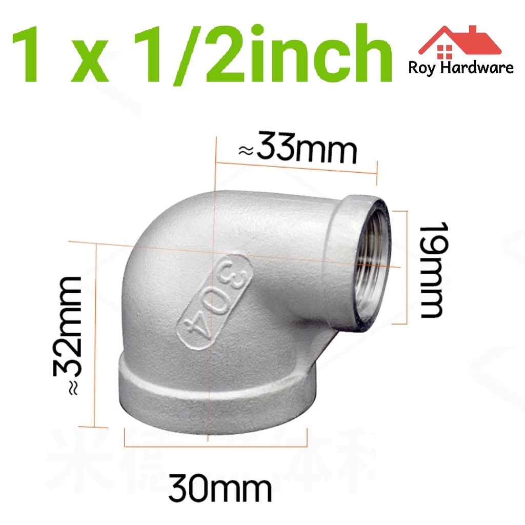 Stainless Steel 304 DN15 1/2''inch inci Elbow Socket Nipple Tee Union ...