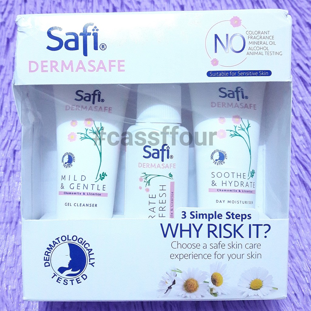 SAFI DERMASAFE Gel Cleanser, Booster Mist, Day Moisturiser | Shopee ...