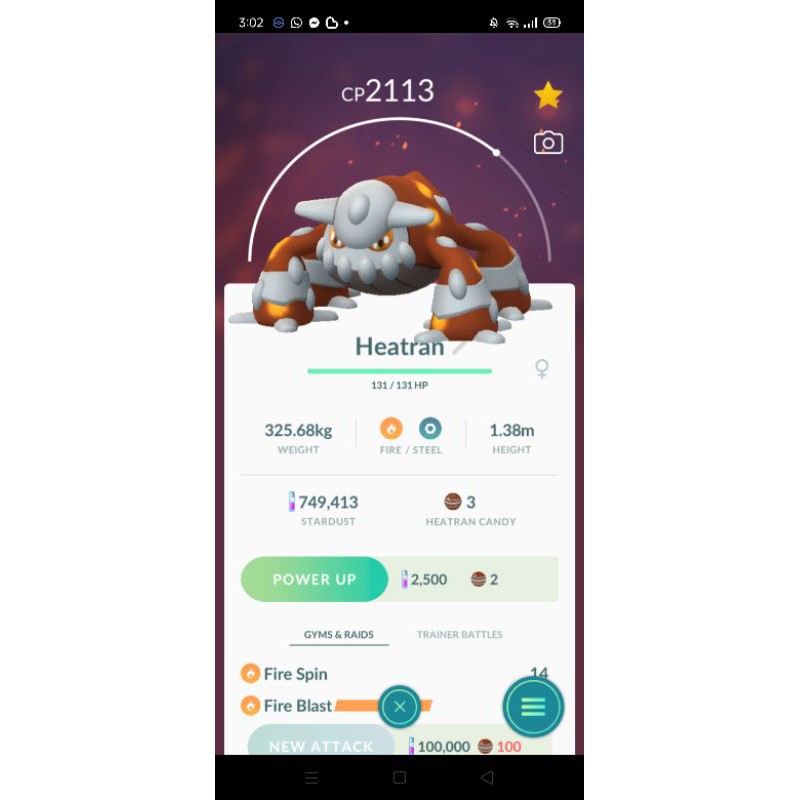 (485) Legendary Heatran Pokemon Go Trade | Shopee Malaysia