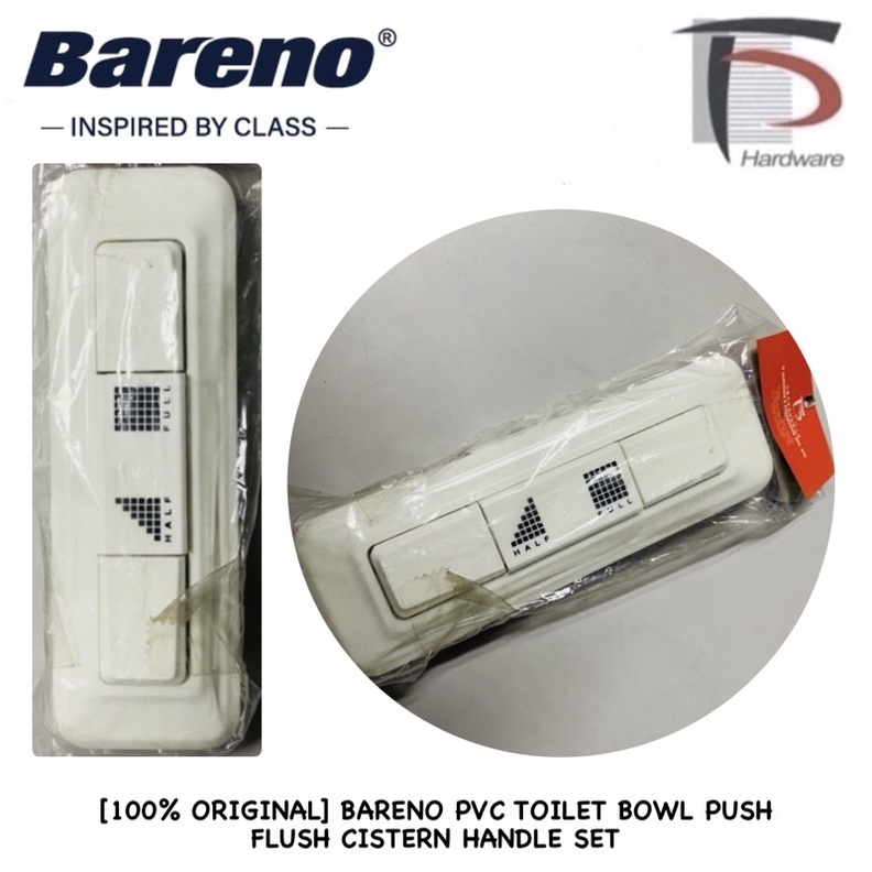 [100% ORIGINAL] BARENO PVC TOILET BOWL PUSH FLUSH CISTERN HANDLE SET ...