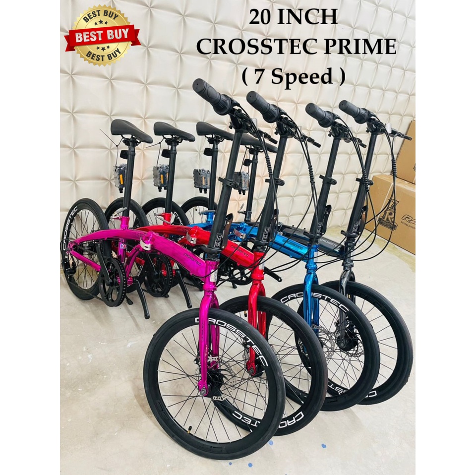 🔥READY STOCK & SIAP SETTING🔥 20" 20INCH Folding Bike/Basikal Lipat - CROSSTEC PRIME ( 7 Speed ...