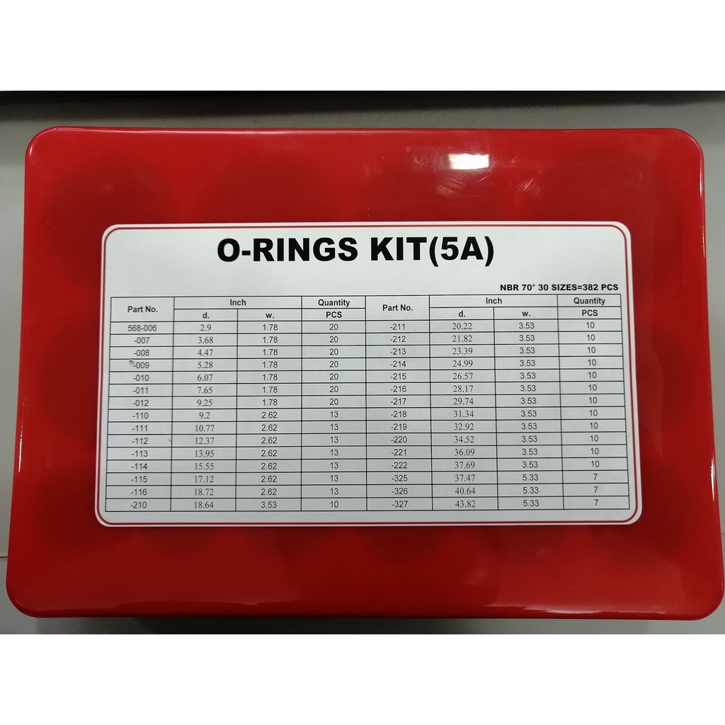 O-Ring Kit Box NBR70 - 5A Imperial / Inch ( NBR 70 Oring ) | Shopee Malaysia