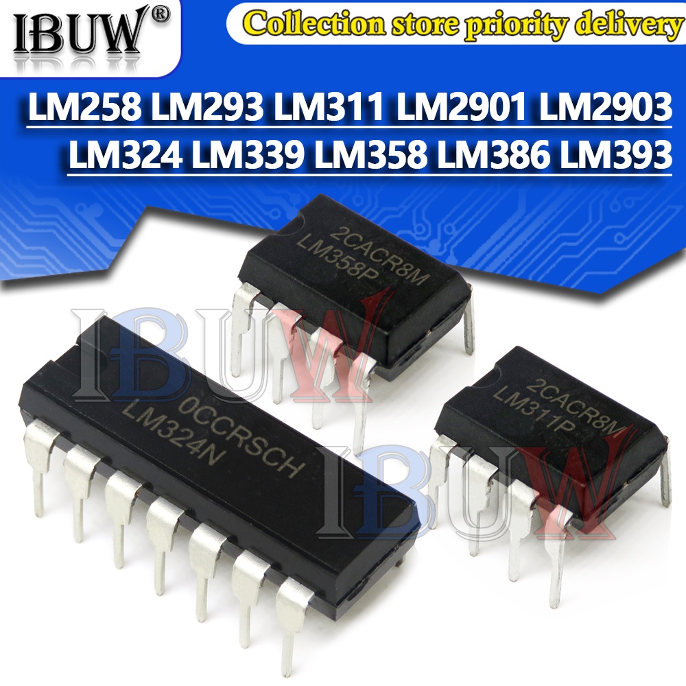 10PCS LM258P LM293P LM311P LM2901 LM2902 LM2903 LM324N LM339N LM358P LM386N LM393P DIP LM358 ...