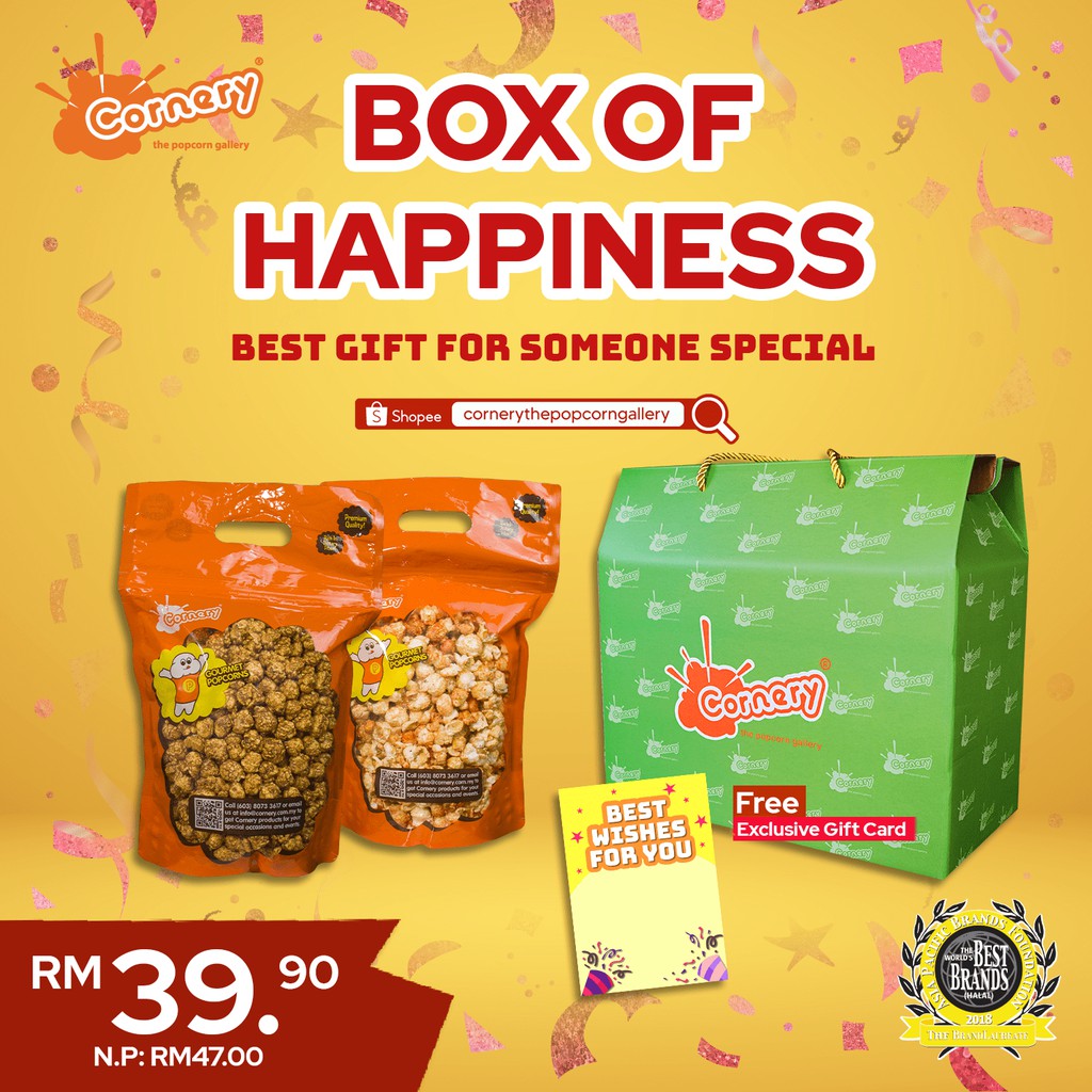 Cornery-the popcorn gallery Gift Box (Box of Happiness) | Shopee Malaysia