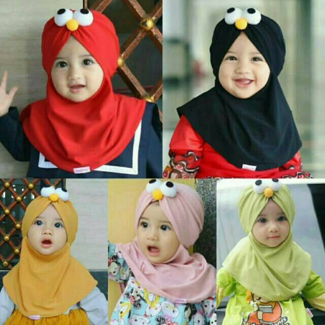 MATA Hijab/elmo Eyes/0-3 Yrs/Children/Baby/hijab/Cool Material | Shopee ...