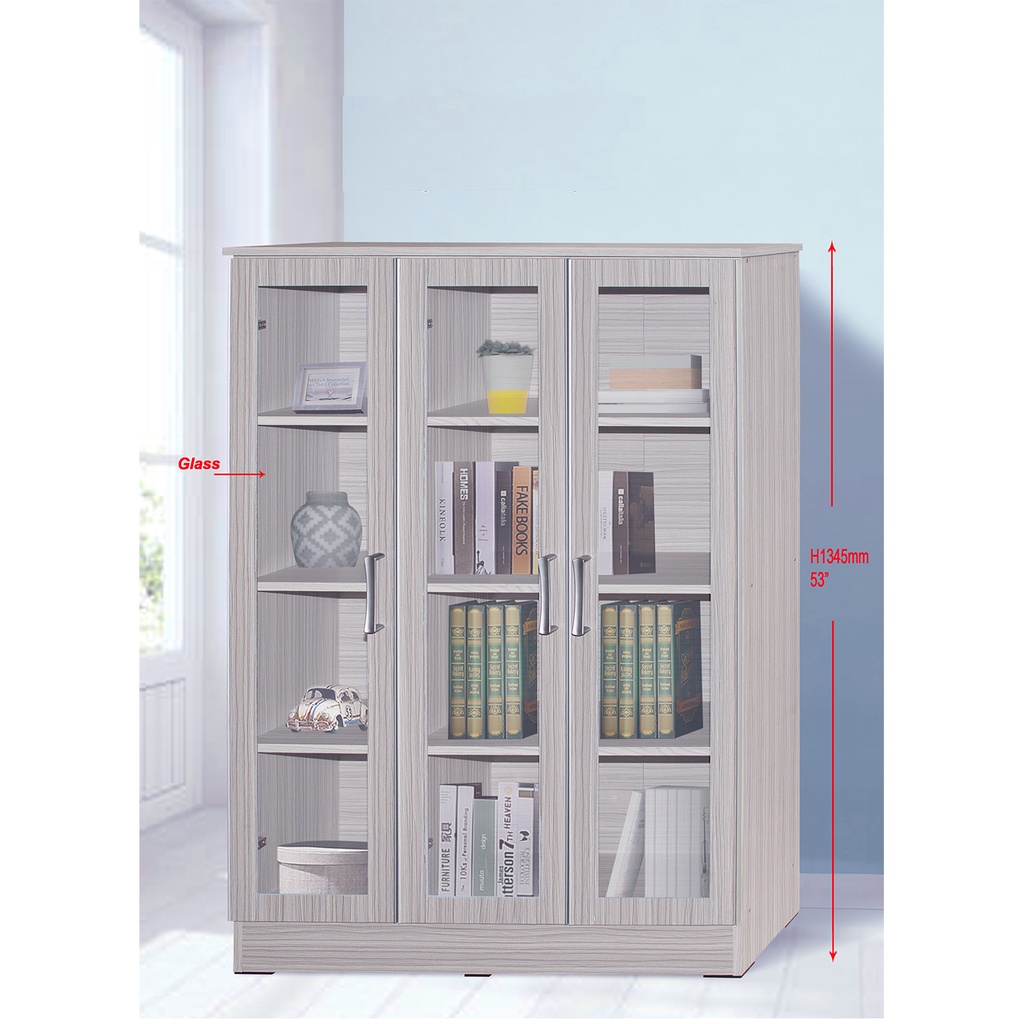 CLASSIC 3 Door Display Cabinet Glass Cabinet Display Rack Book Rack ...