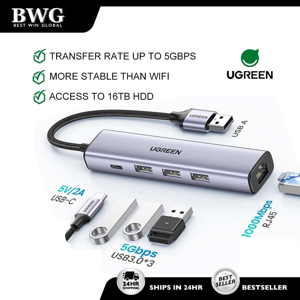UGREEN USB Ethernet Adapter 1000Mbps USB3.0 Ethernet HUB USB Laptop Mi ...