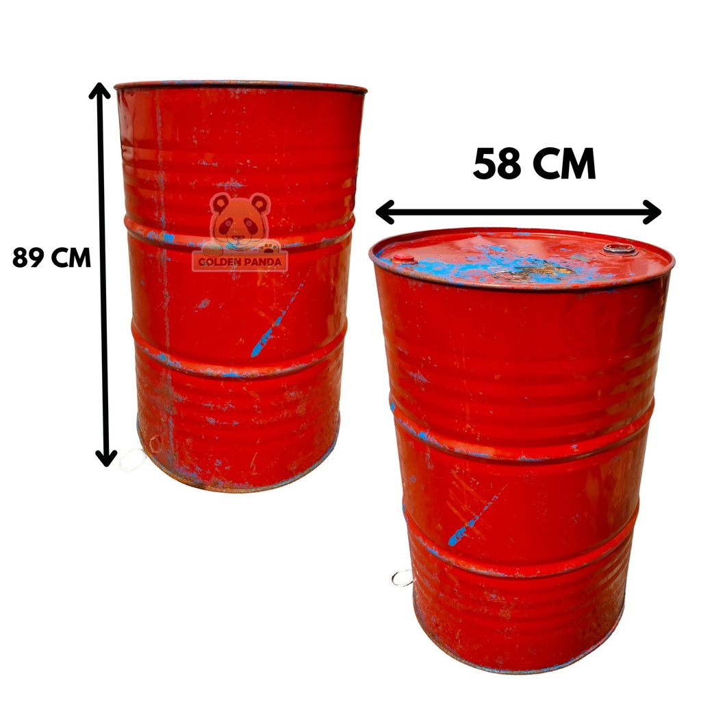 [USED] Tong Besi/Closed Top 200L Metal Barrel/Steel Drum/Tong Drum Besi ...