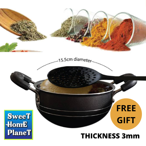 VISALAM Non Stick Mini Kadai Mini Pan 155mm Thickness 3mm Oil Free ...