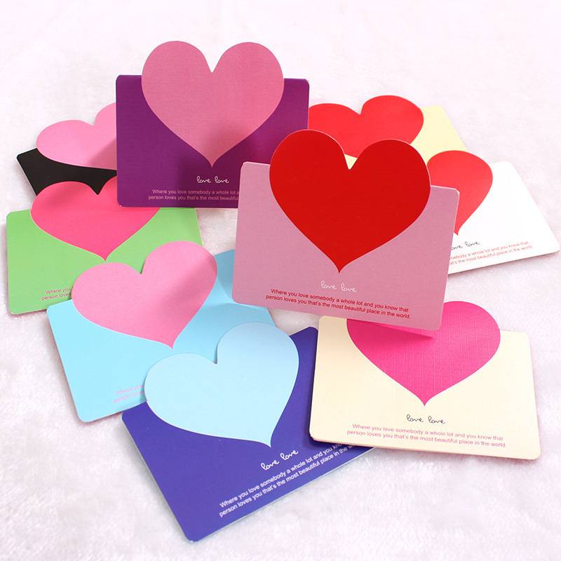 Mixed Color Mini Greeting Cards Birthday Wedding Anniversary Love Heart ...