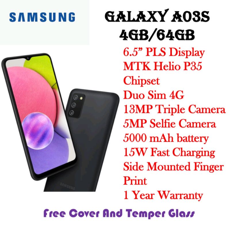 Samsung Galaxy A03s 4gb/64gb 1 Year Warranty Sealed Box Unit | Shopee ...