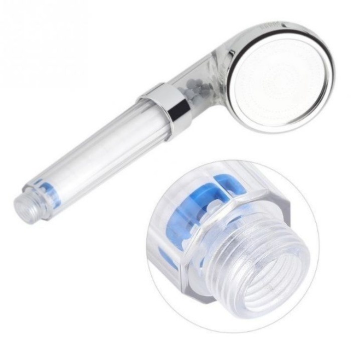 Negative Ions Bathroom Handheld Water Saving Bath Shower Head Filter