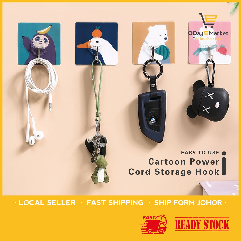 🇲🇾 𝙍𝙚𝙖𝙙𝙮 𝙎𝙩𝙤𝙘𝙠 🔥 Home Power Cord Storage Hook Cable Hook Hanger Bracket ...