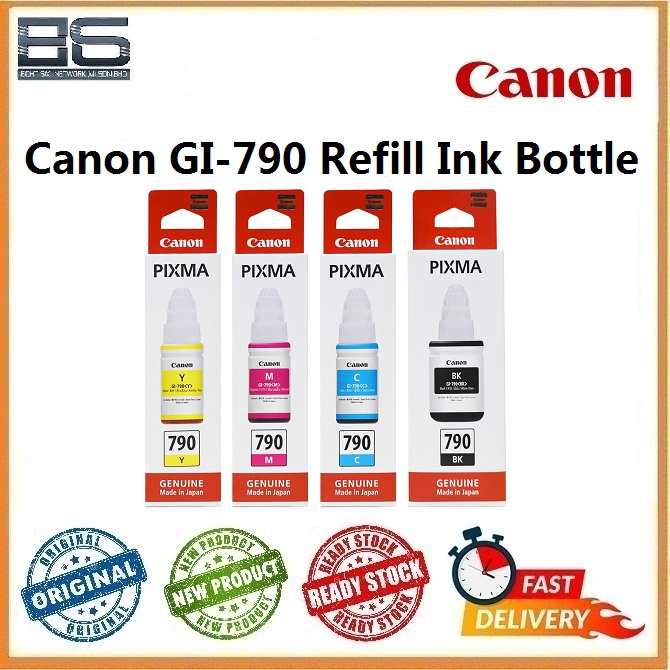 Canon GI-790 Refill Ink Cartridge Bottle (Black/Cyan/Magenta/Yellow ...
