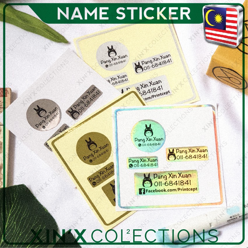 Name Sticker Cute Kids School WATERPROOF PELEKAT NAMA MURID ...