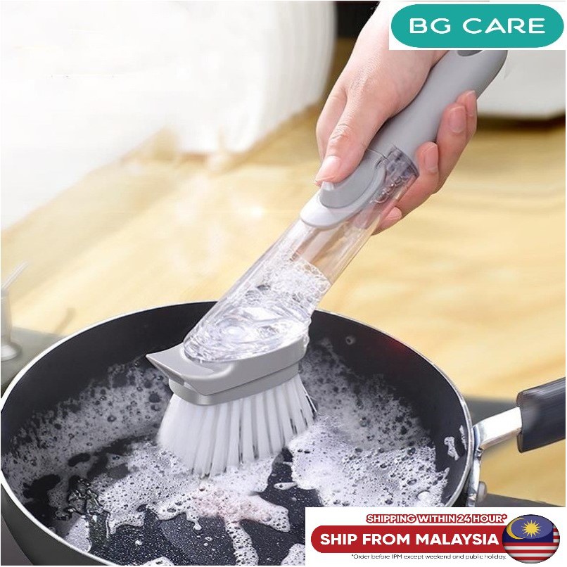 Kitchen Dishwashing Dispenser Sink Brush Scrubber & Sponge with Soap ...