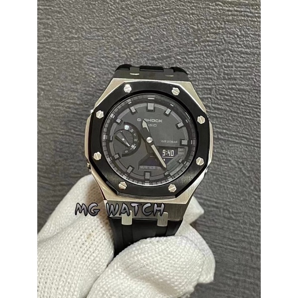 Gshock GA2100 Silver AP Casioak Custom Made GA2100 Modified Tip Top ...