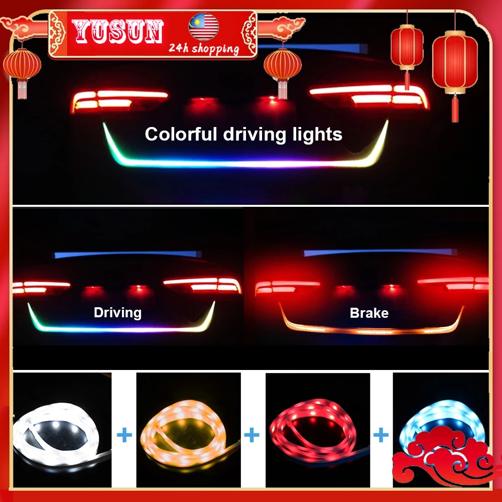🔥Stock 47" RGB LED Car Rear Trunk Strip Light Tailgate Brake Driving ...