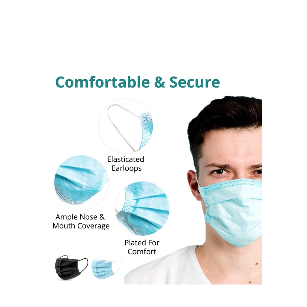 DISPOSABLE 3-LAYER FACE MASK EARLOOP 50'S | Shopee Malaysia