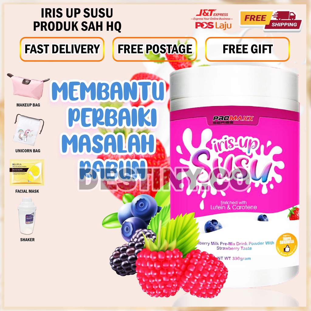 IRIS UP SUSU FREE GIFT ORIGINAL HQ MINUMAN JUS PENAWAR RABUN, SILAU, KABUR & MASALAH MATA ...