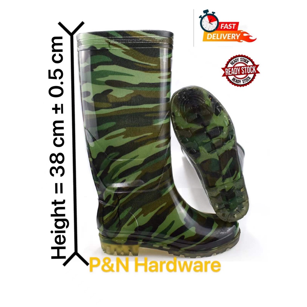100% Quality Army Rubber Rain Boots/Kasut Air Getah/Kasut Boot/Kasut ...