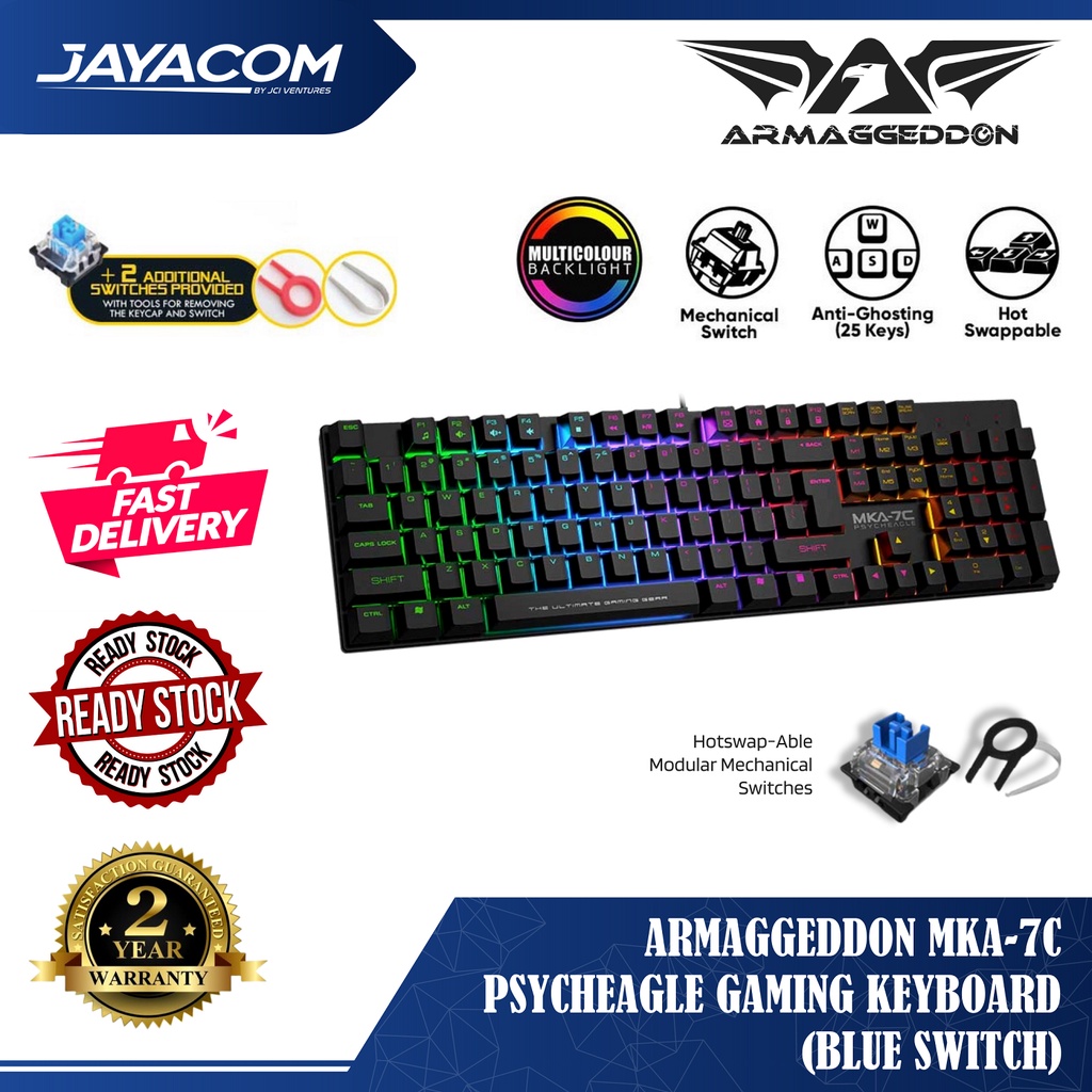 Armaggeddon MKA-7C Psycheagle Gaming Keyboard (Blue Switch) | Shopee ...